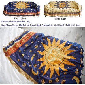 Holiday | 7 X 90 Sun And Moon Blanket Celestial Couch Sheet Cover Hippy ...